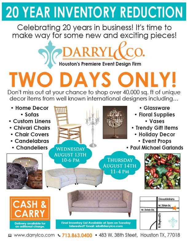 Huge Darryl & Co. Inventory Sale Today and Tomorrow ONLY | Houston ...